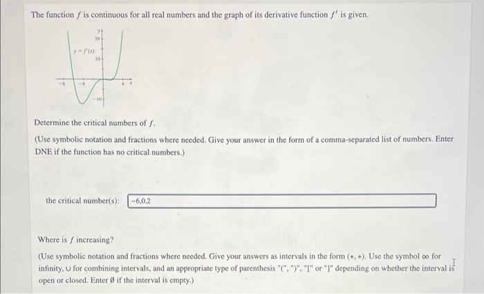 Solved The function f is continuous for all real numbers and | Chegg.com