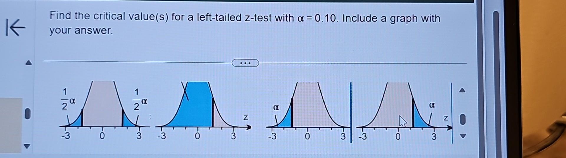 Solved Find the critical value(s) for a left-tailed z-test | Chegg.com
