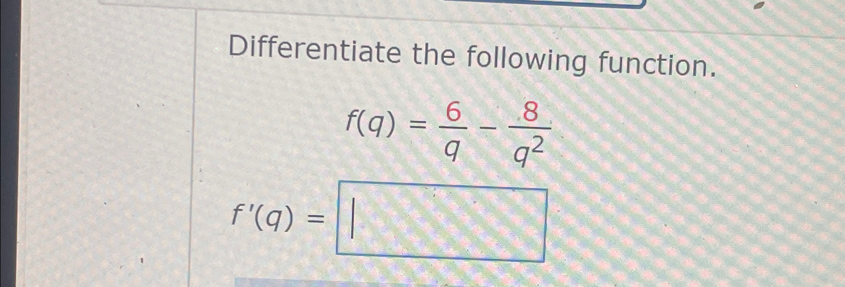 Solved Differentiate the following | Chegg.com