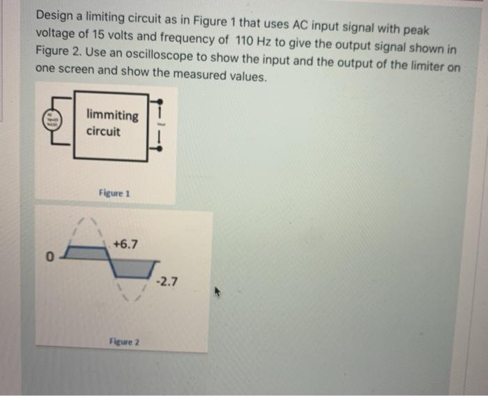 Solved Design a limiting circuit as in Figure 1 that uses AC | Chegg.com