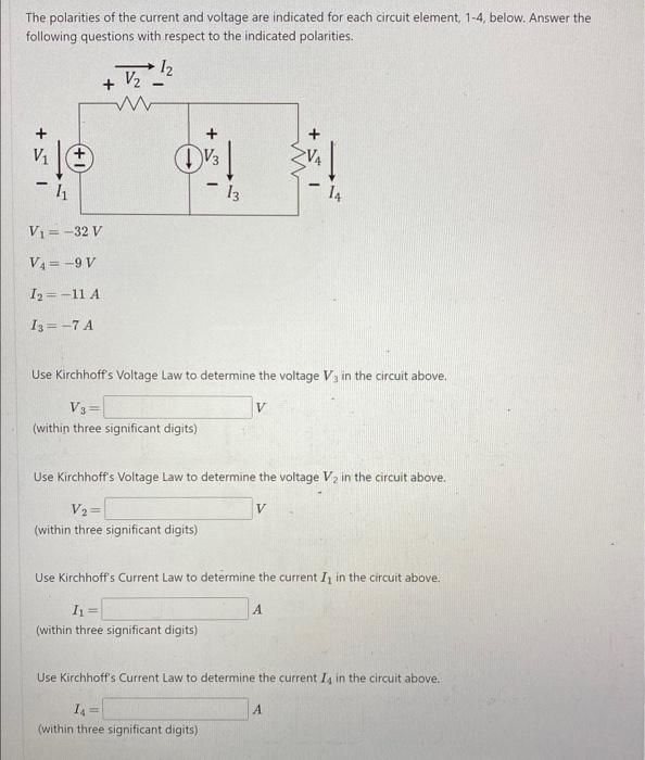 Solved The polarities of the current and voltage are | Chegg.com
