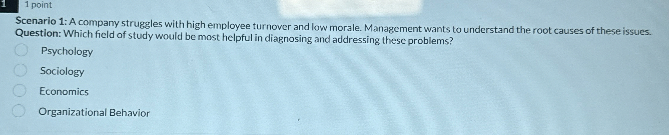 Solved Scenario 1: A company struggles with high employee | Chegg.com