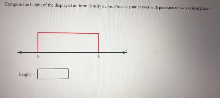 Solved Compute the height of the displayed uniform density | Chegg.com