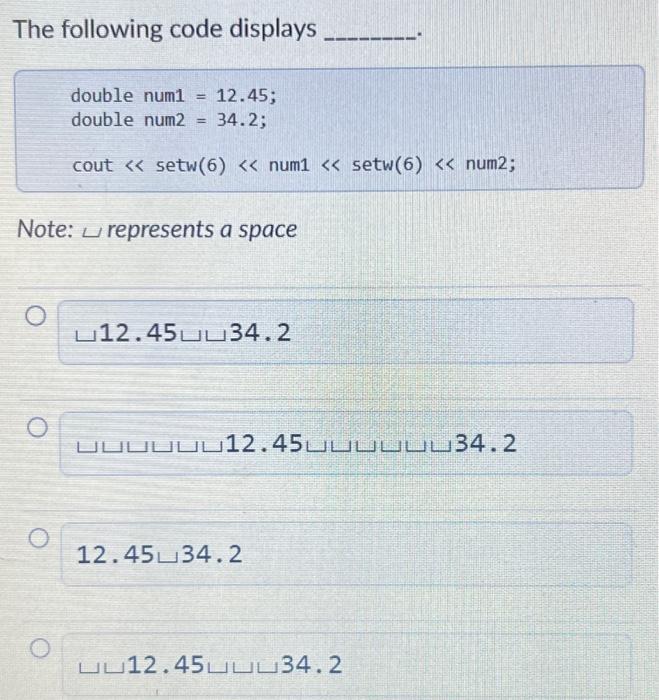 Solved c++ The following code displays Note: represents a | Chegg.com