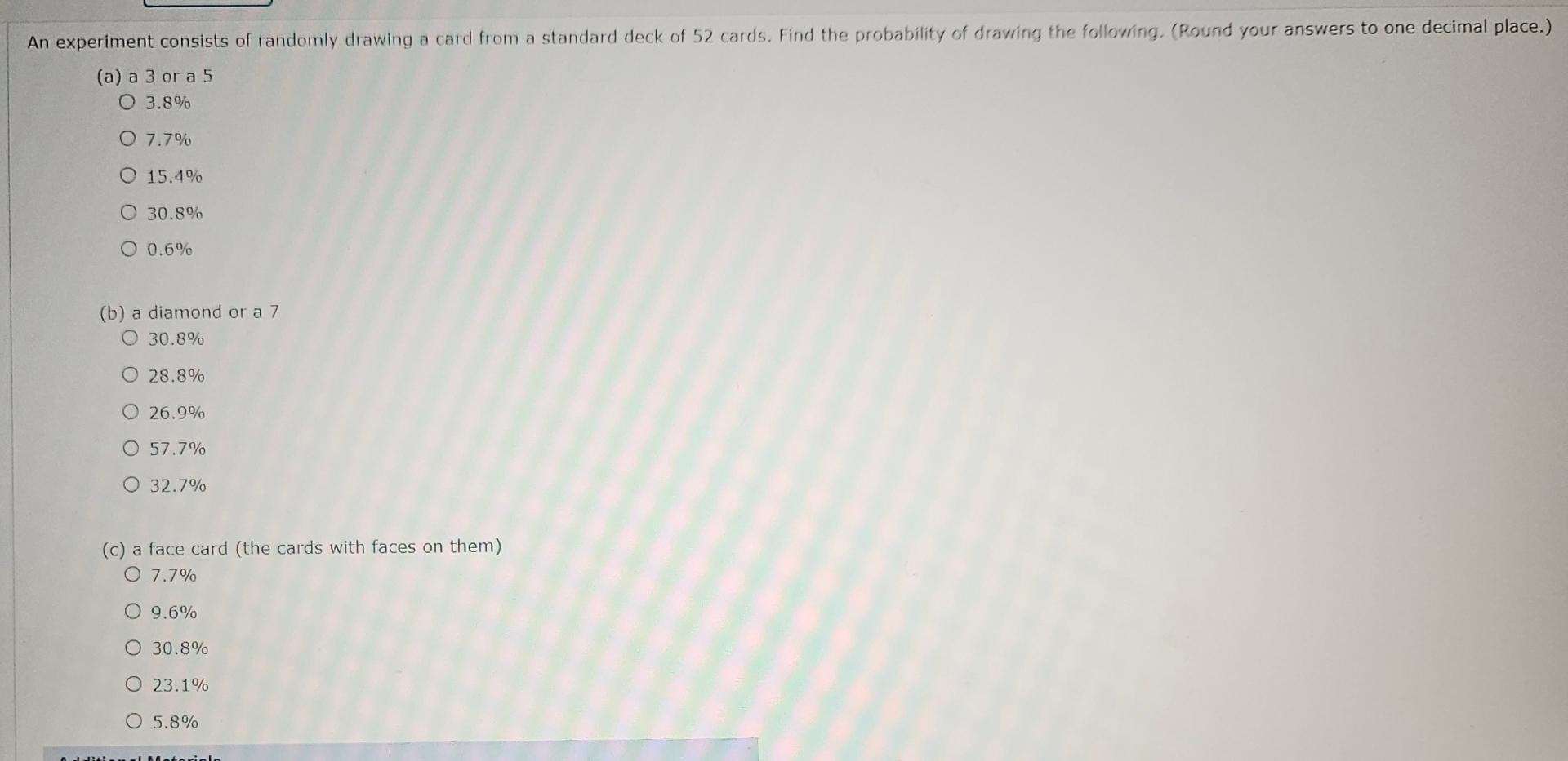 Solved An experiment consists of randomly drawing a card | Chegg.com