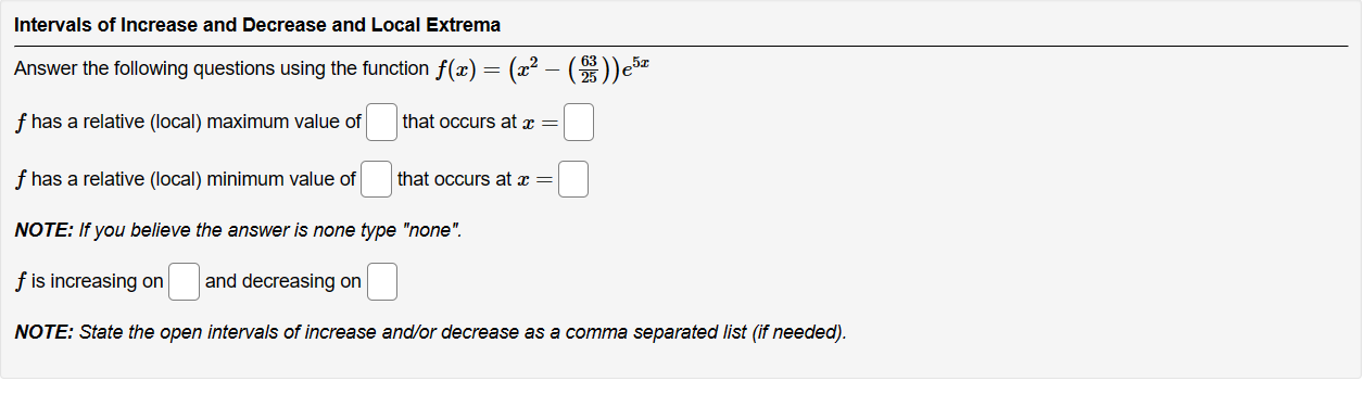 Solved problem 10Intervals of Increase and Decrease and | Chegg.com