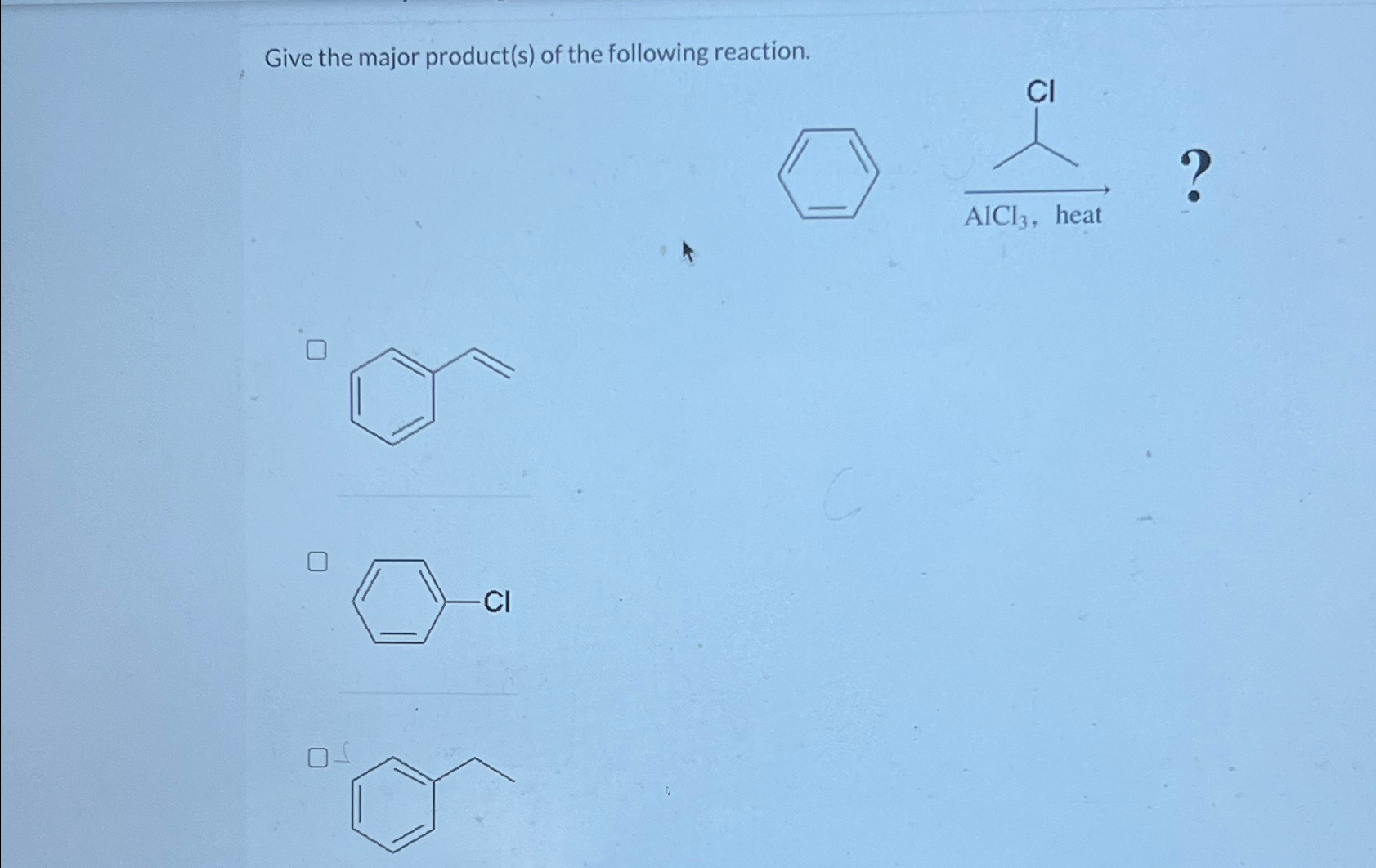 Solved Give the major product(s) ﻿of the following reaction. | Chegg.com