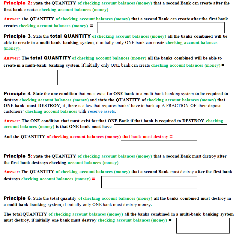 Solved Principle 2: State the QUANTITY of checking account | Chegg.com