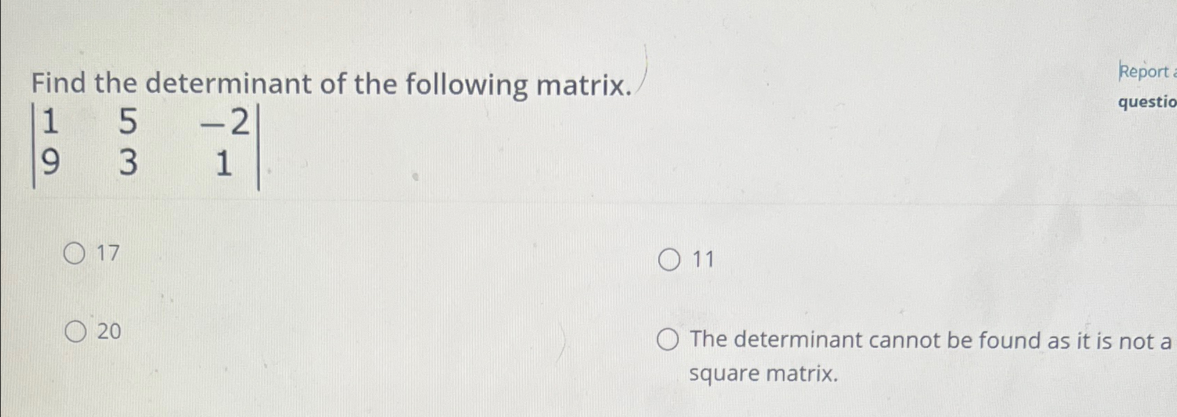 Solved Find the determinant of the following | Chegg.com