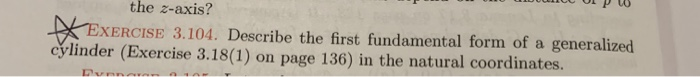 Solved the z-axis? EXERCISE 3.104. Describe the first | Chegg.com