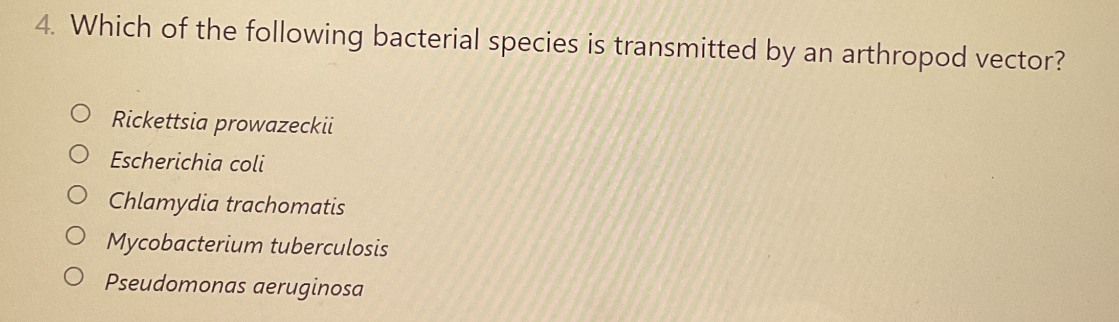 Solved Which of the following bacterial species is | Chegg.com