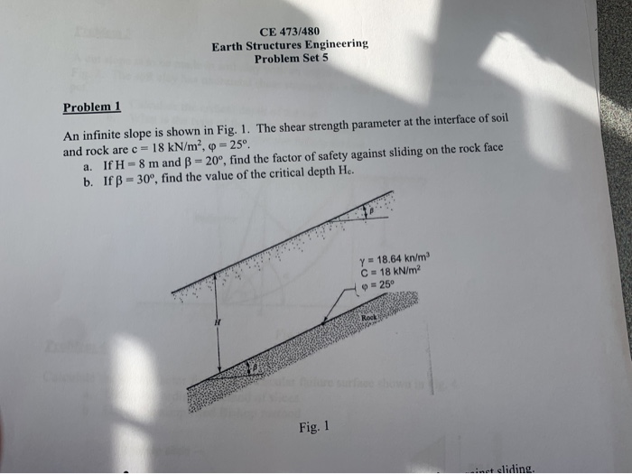 Solved CE 473/480 Earth Structures Engineering Problem Set 5 | Chegg.com
