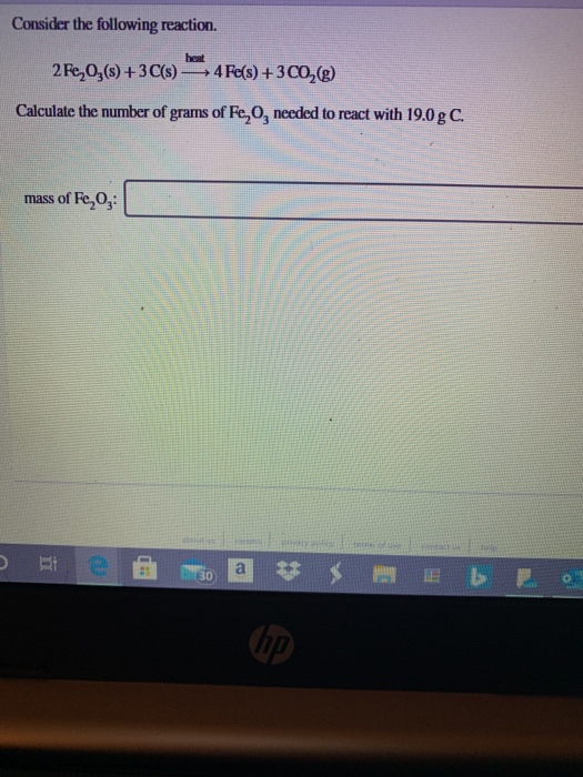 Solved Consider The Following Reaction Heat 2fe2o3 S