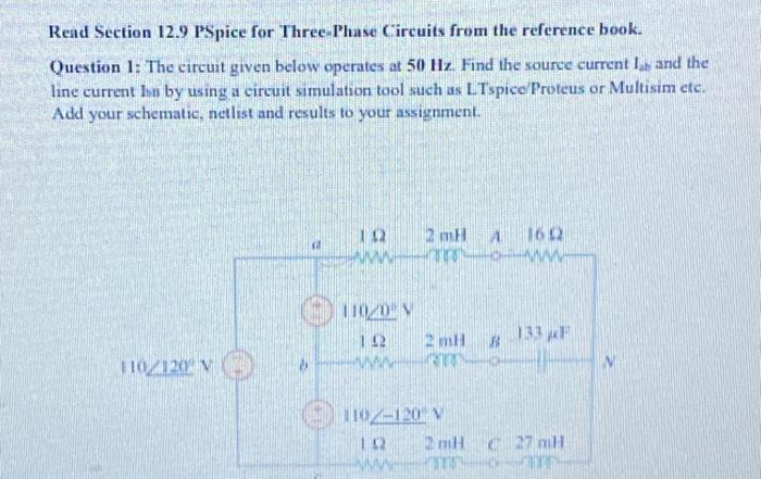 Solved Read Section 12.9 PSpice for Three-Phase Circuits | Chegg.com