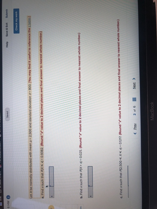 Solved BLOT EN 6 HW Saved Help Save & Exit Submit Check my | Chegg.com