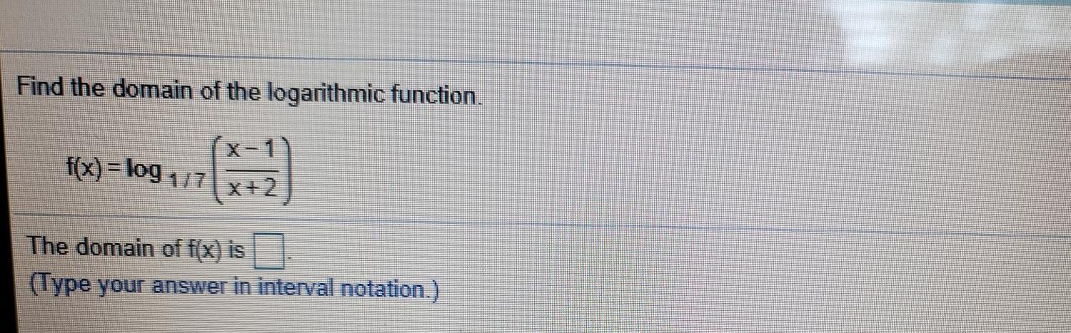 Solved Find the domain of the logarithmic function. f(x) = | Chegg.com