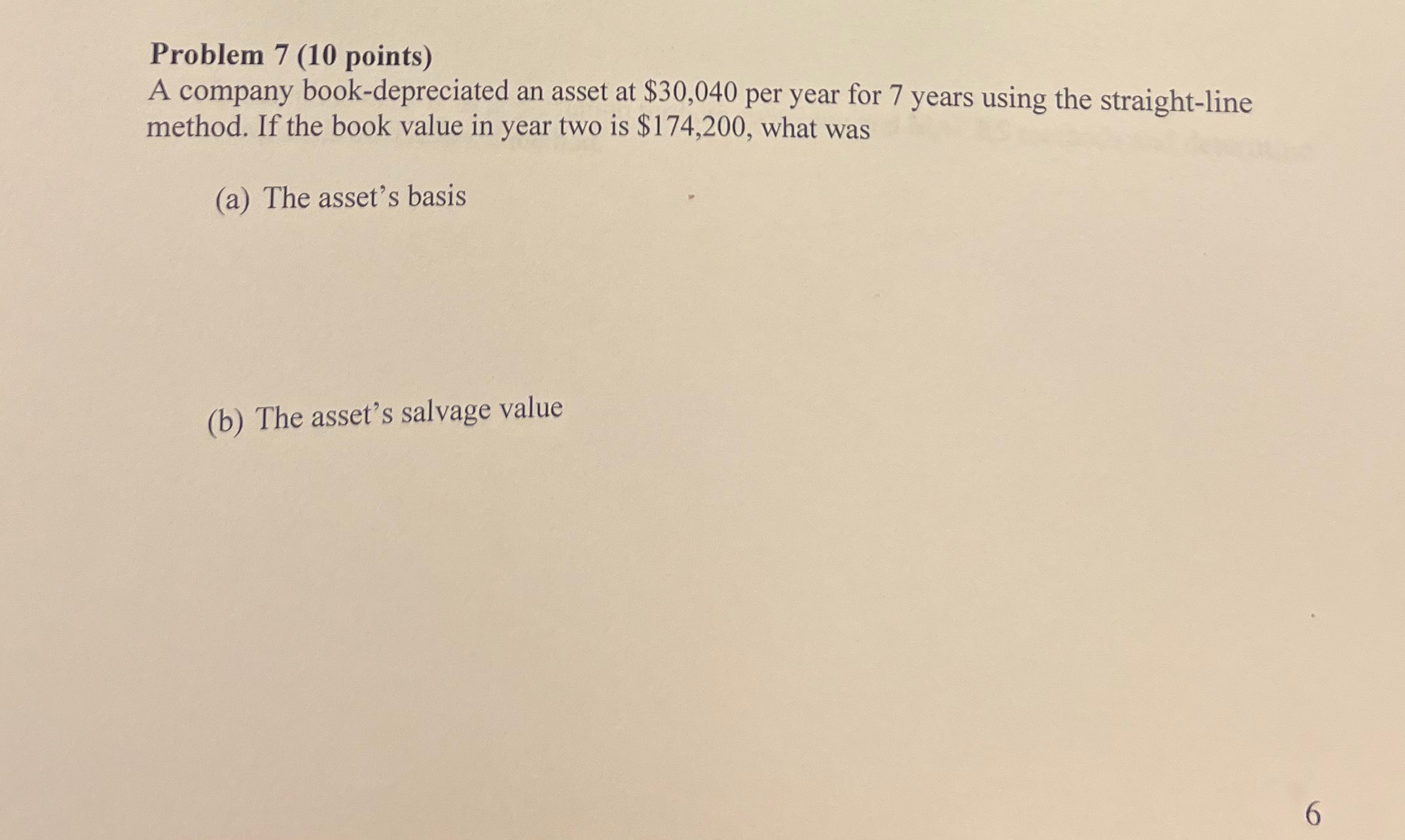 Solved Problem 7 (10 ﻿points)A company book-depreciated an | Chegg.com
