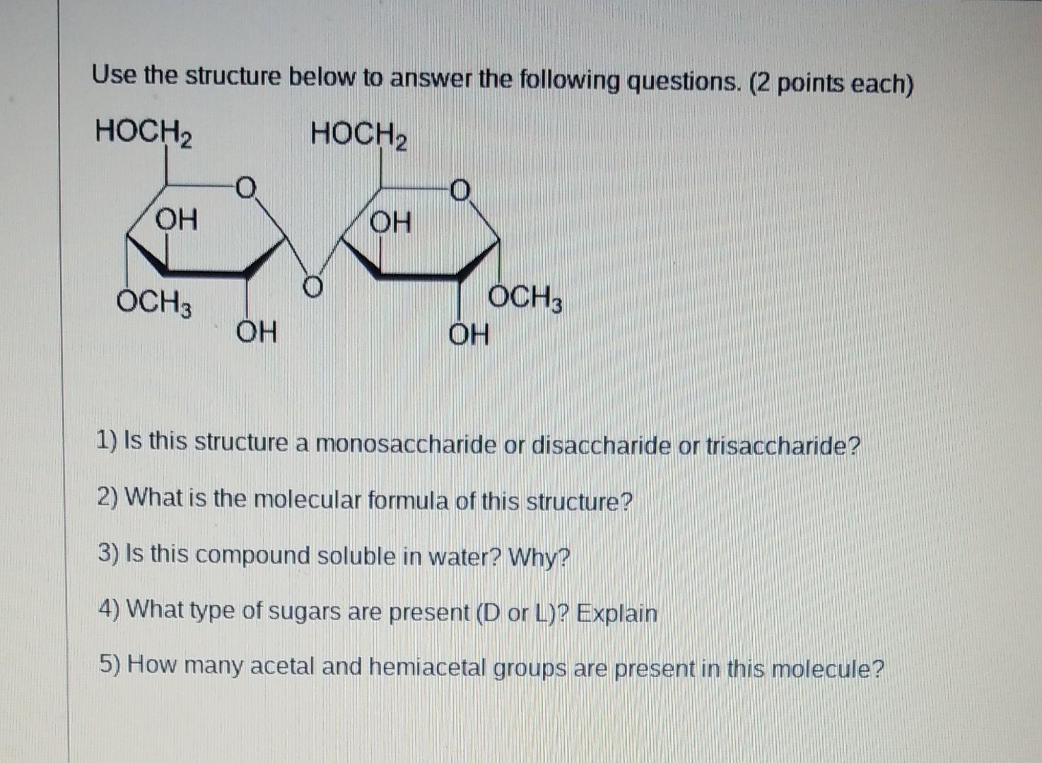 Solved 1) Identify the following sugar as D or L. and | Chegg.com