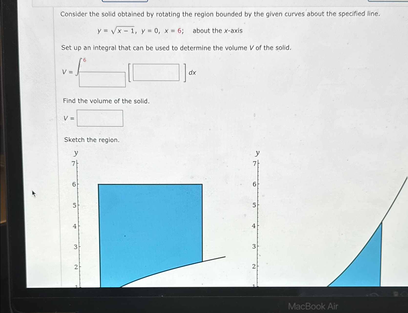 Solved Consider the solid obtained by rotating the region | Chegg.com