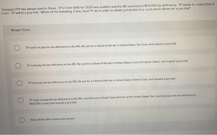 Solved Taxpayer (TP) has always lived in Texas. TP's Form | Chegg.com