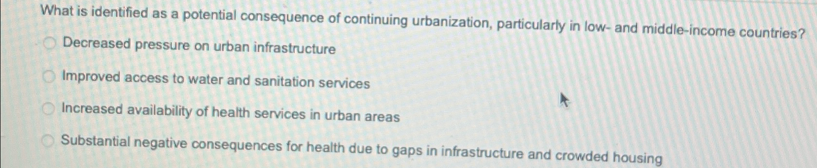 Solved What is identified as a potential consequence of | Chegg.com