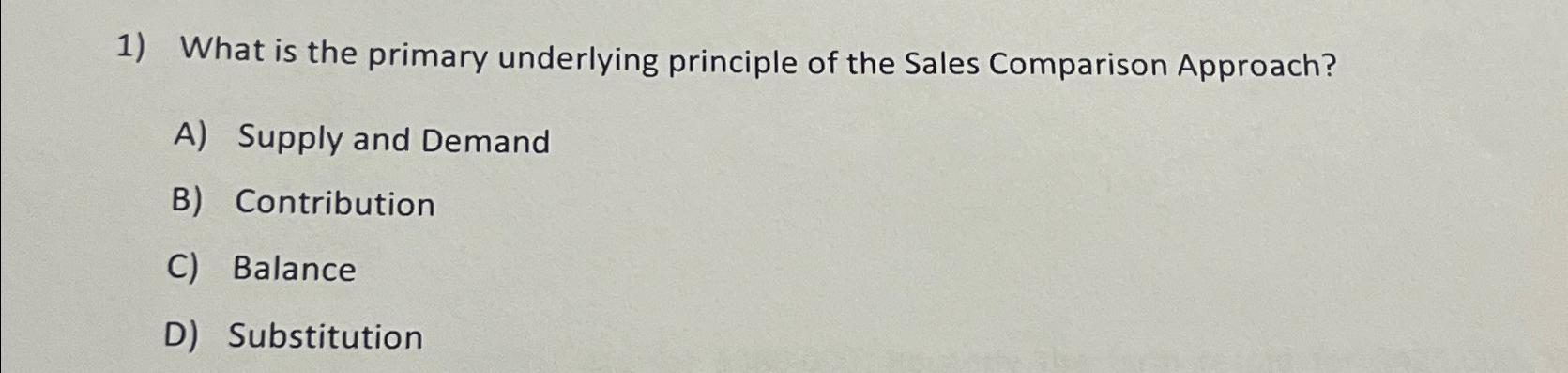 Solved What is the primary underlying principle of the Sales | Chegg.com