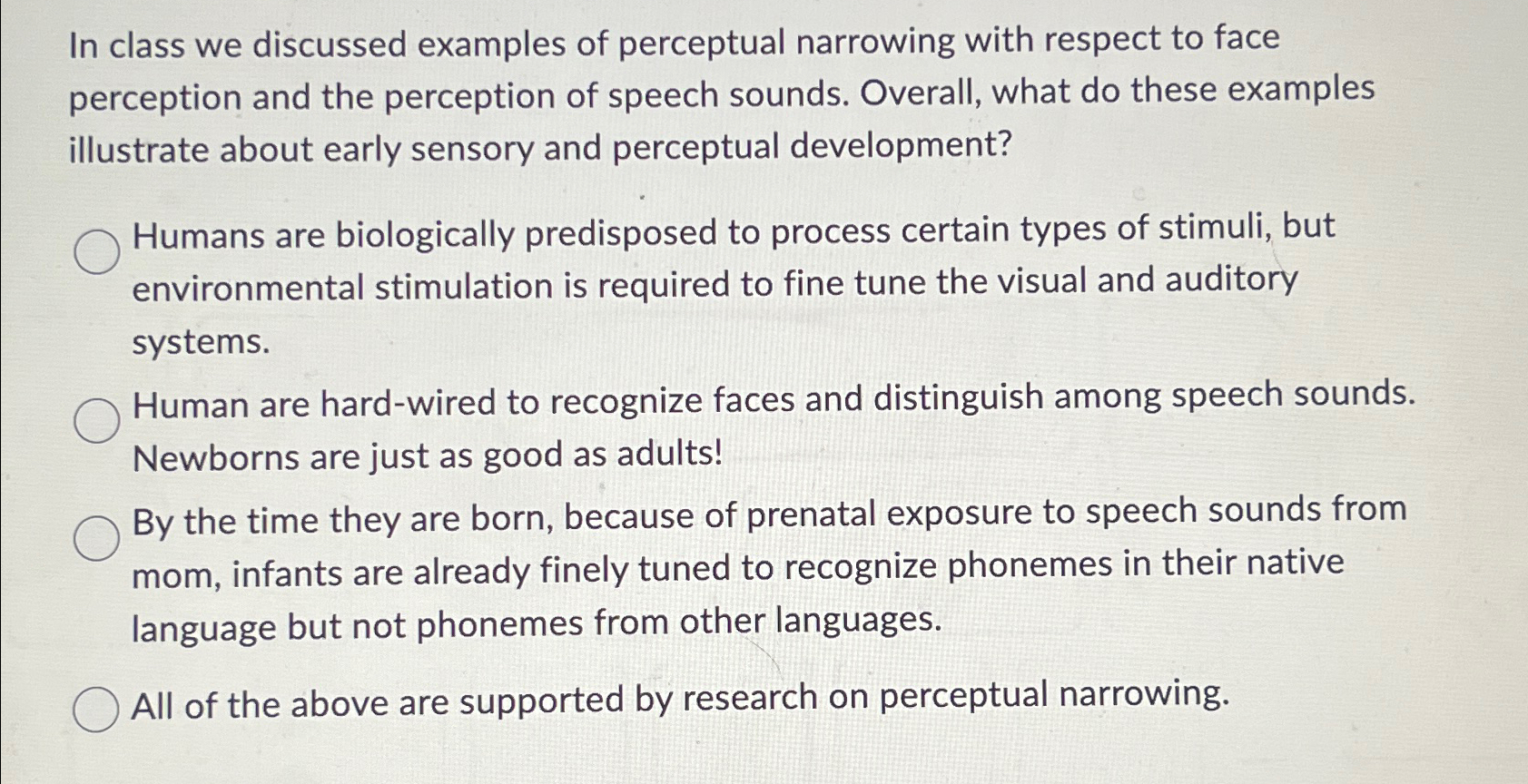 Solved In class we discussed examples of perceptual | Chegg.com