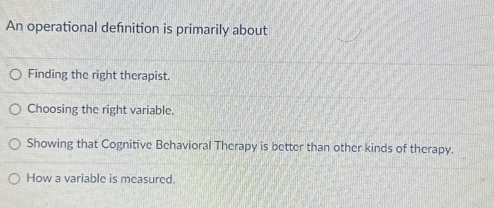 Solved An operational definition is primarily aboutFinding | Chegg.com