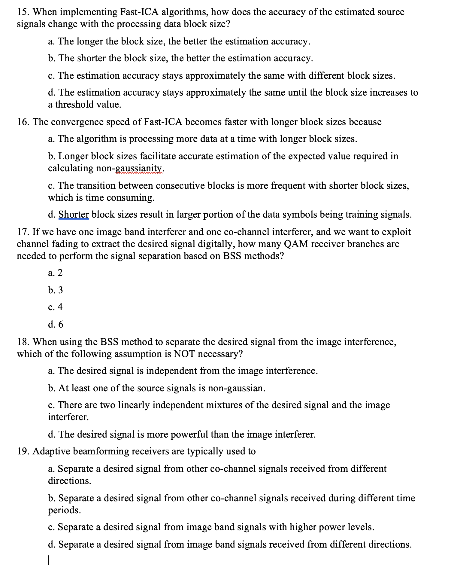 Solved When implementing Fast-ICA algorithms, how does the | Chegg.com
