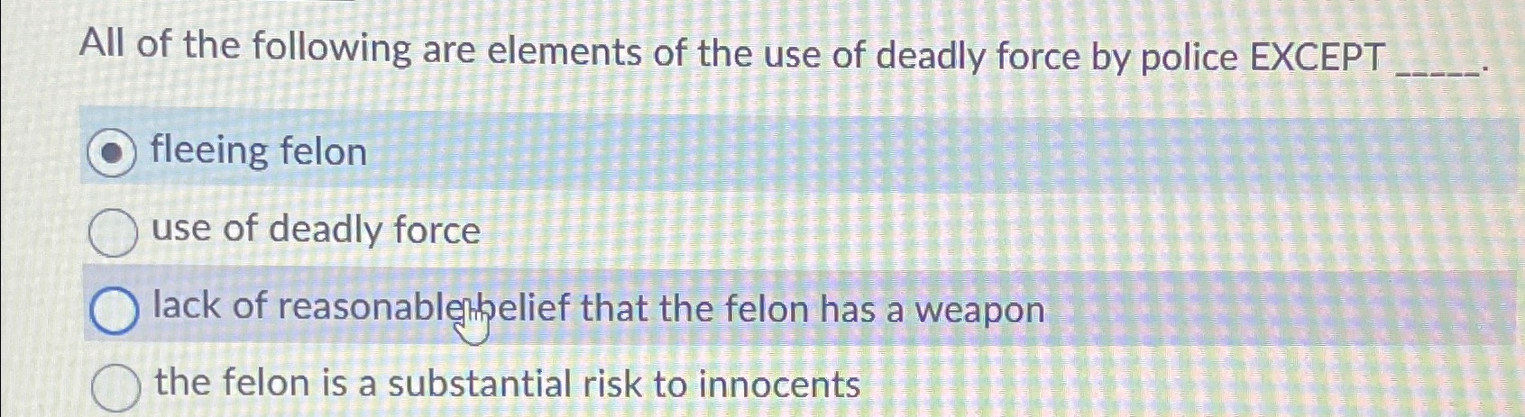 Solved All of the following are elements of the use of | Chegg.com
