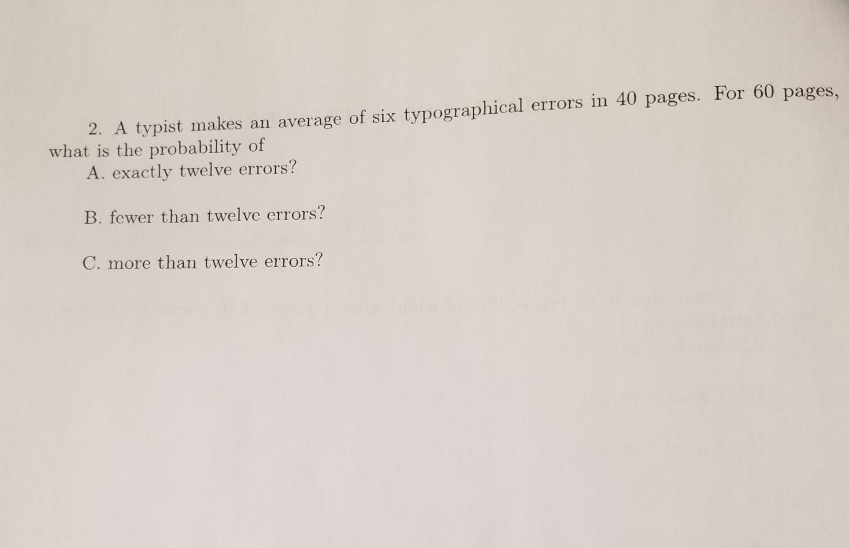 2 A Typist Makes An Average Of Six Typographical 