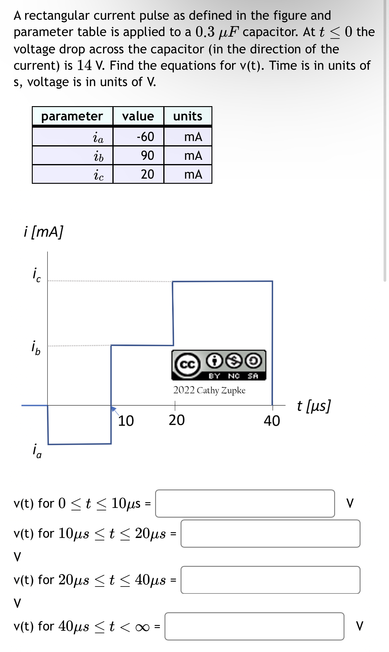 Solved A rectangular current pulse as defined in the figure | Chegg.com