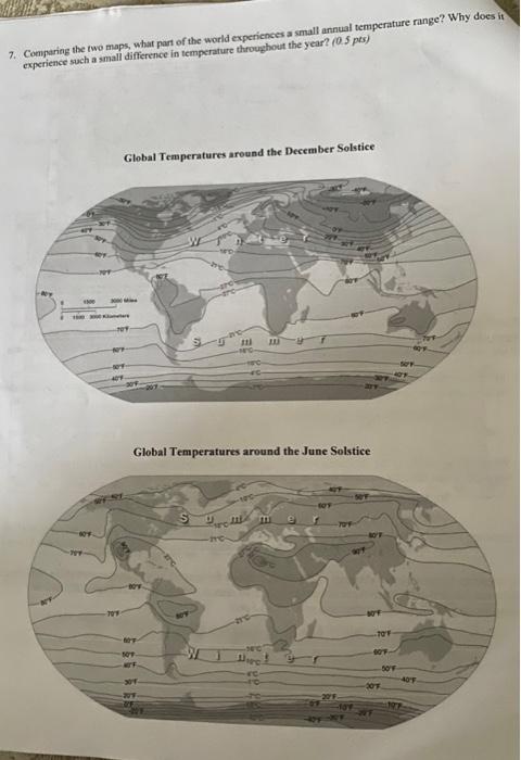 Solved 7. Comparing the two maps, what part of the world | Chegg.com