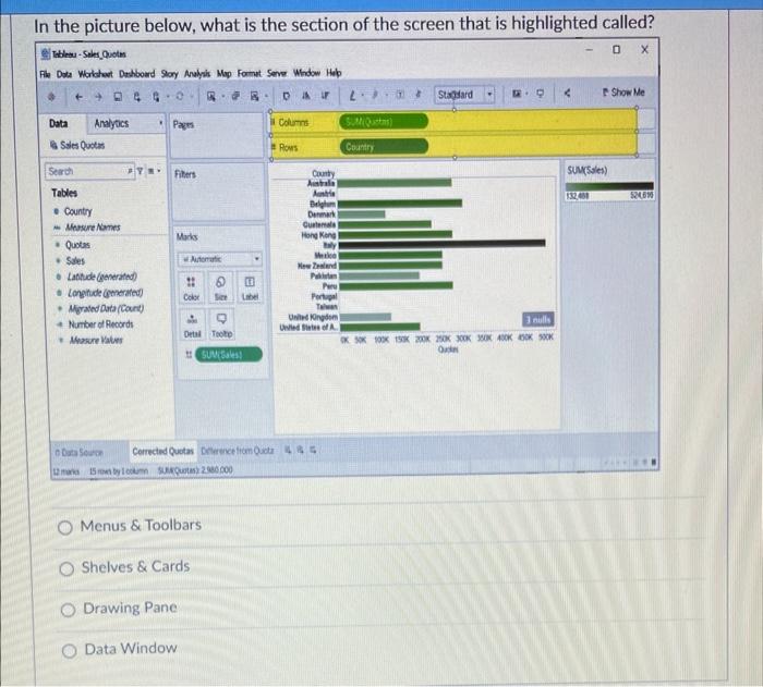 Solved Menus \& Toolbars Shelves \& Cards Drawing Pane Data | Chegg.com