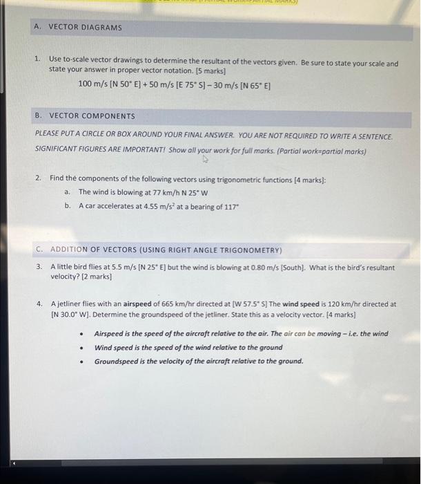 Solved 1. Use to-scale vector drawings to determine the | Chegg.com