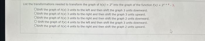 Solved List the transformations needed to transform the | Chegg.com
