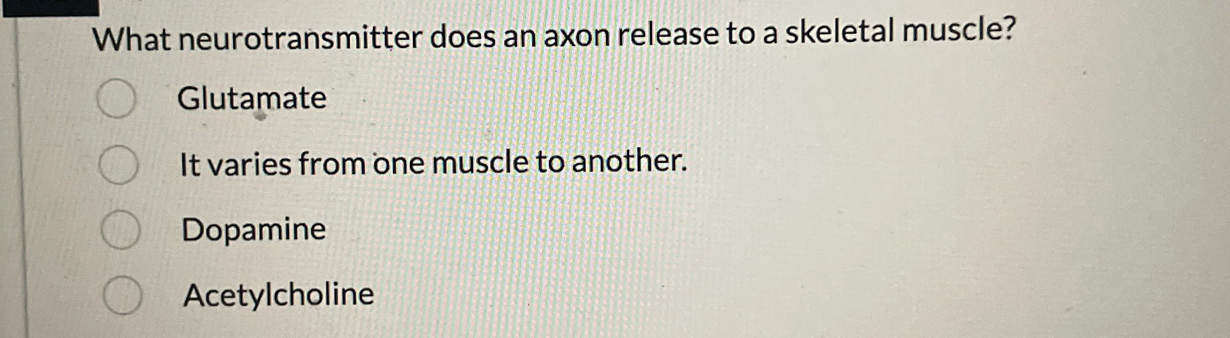 Solved What neurotransmitter does an axon release to a | Chegg.com
