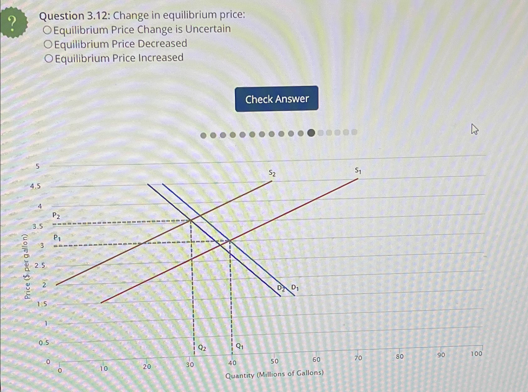 Solved Question 3.12: Change in equilibrium | Chegg.com