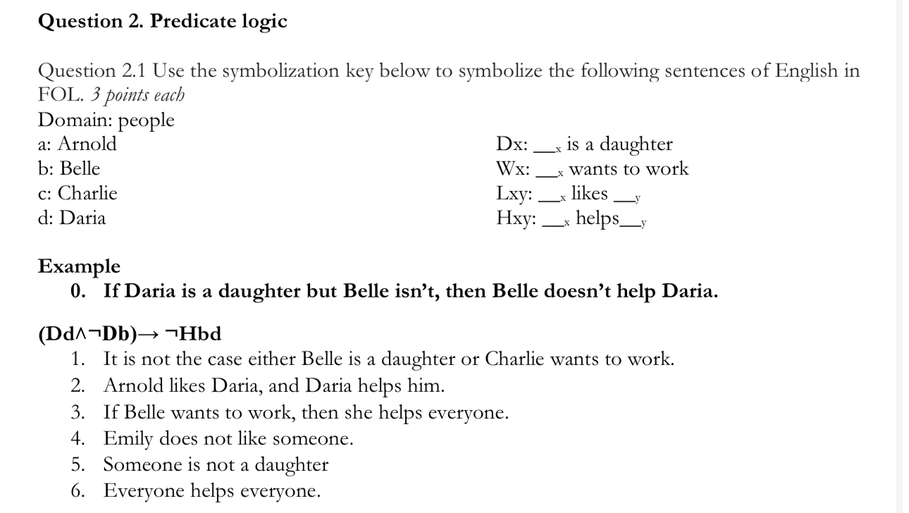 Solved Question 2 ﻿predicate Logicquestion 2 1 ﻿use The