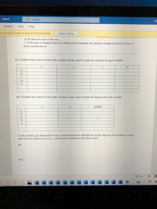 Homework 3-loput/Output with Hand Trace Tables Please | Chegg.com