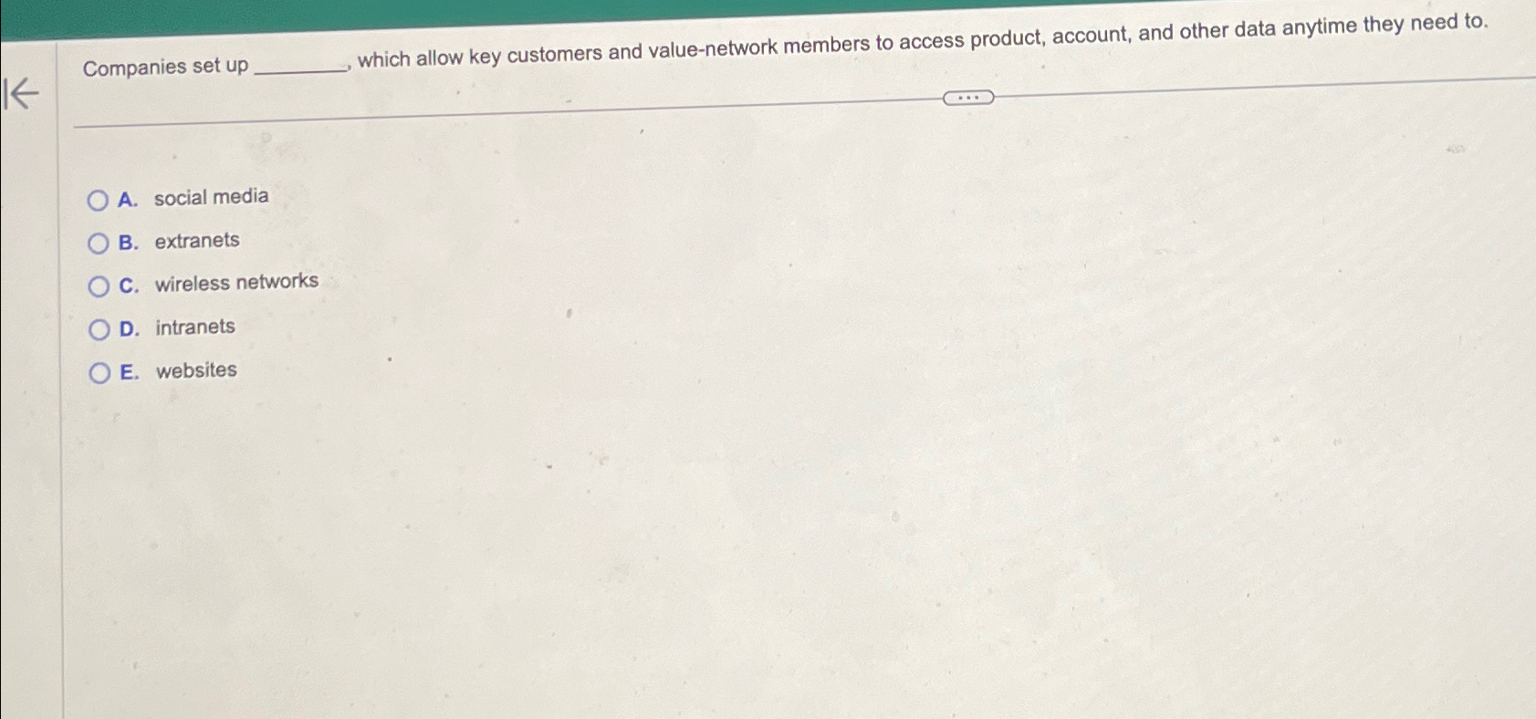 Solved Companies set upwhich allow key customers and | Chegg.com