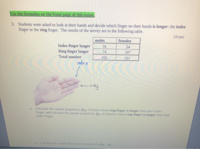 Solved Use the formulas on the front page of this exam. 3. | Chegg.com