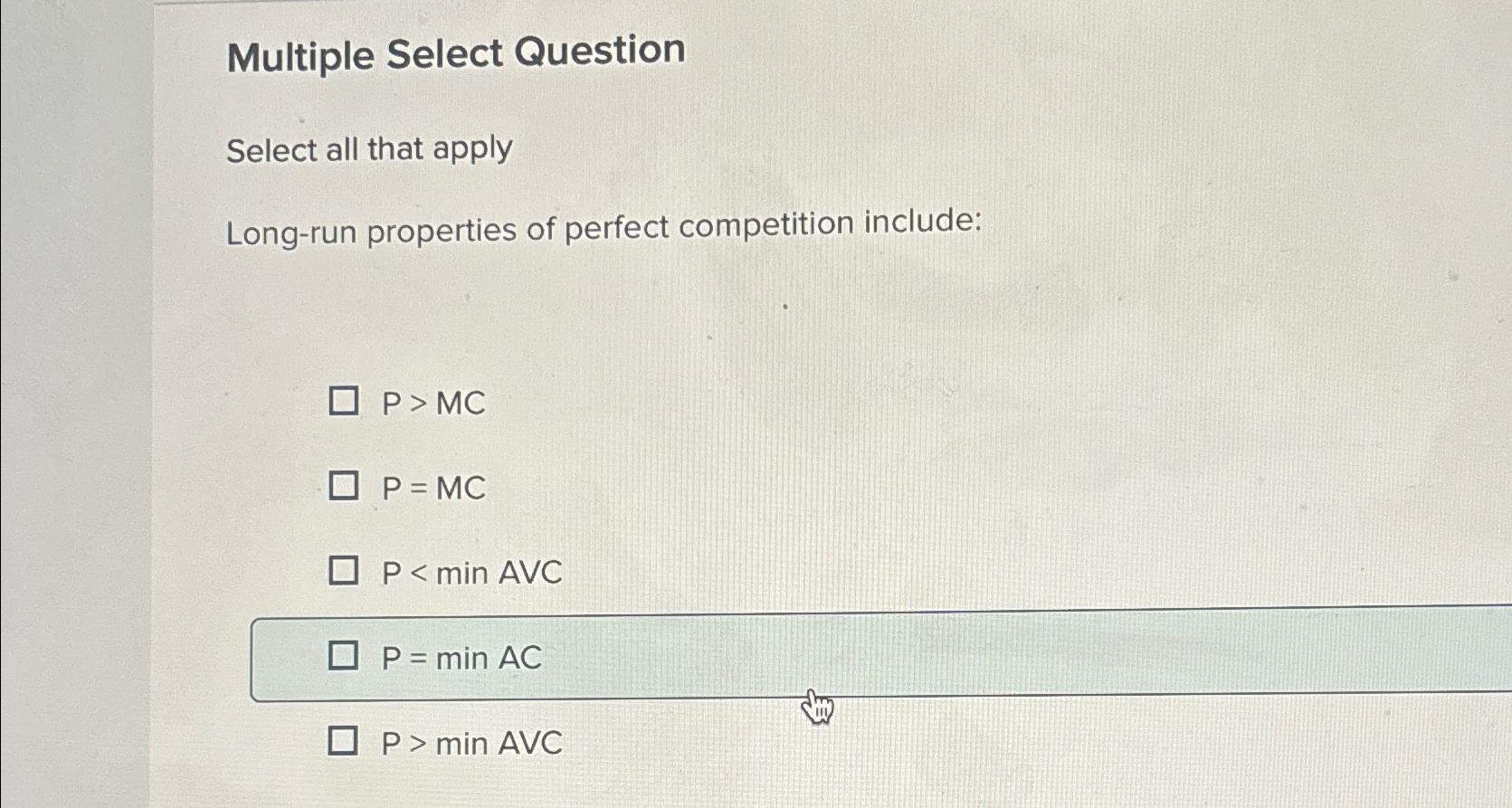 Solved Multiple Select QuestionSelect all that applyLong-run | Chegg.com