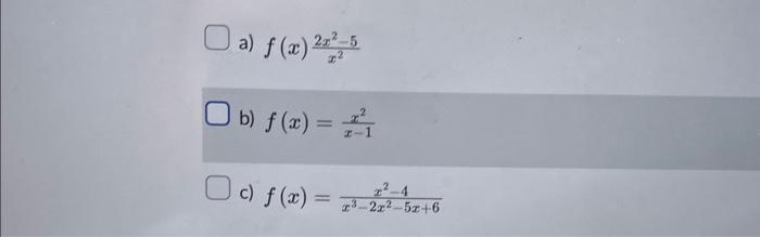 Solved For the following functions, find: i) x-intercept ii) | Chegg.com