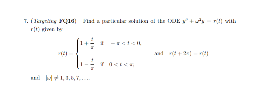 Solved (Targeting FQ16) ﻿Find a particular solution of the | Chegg.com