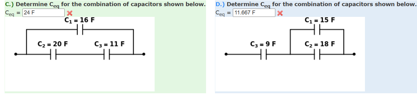 Solved C.) ﻿Determine Ceq ﻿for the combination of capacitors | Chegg.com