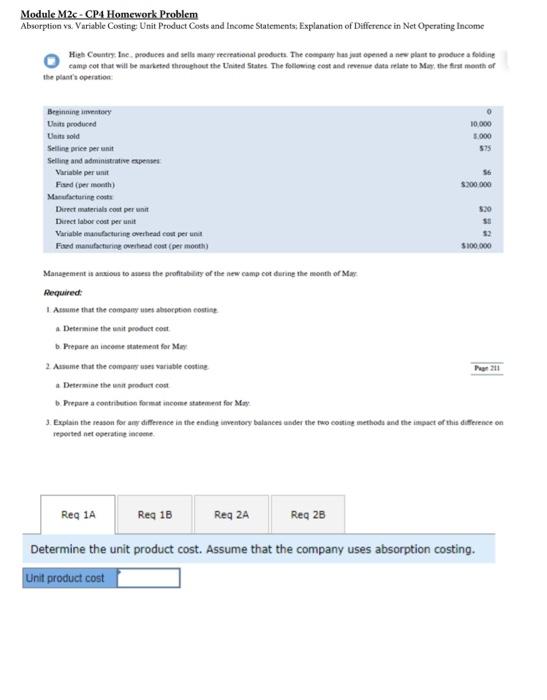 Solved Module M2c-CP4 Homework Problem Absorption vs. | Chegg.com