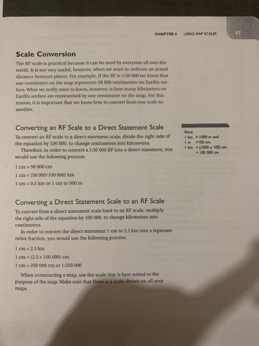 Solved CHAPTER 4 USING MAP SCALES 45 A direct statement | Chegg.com