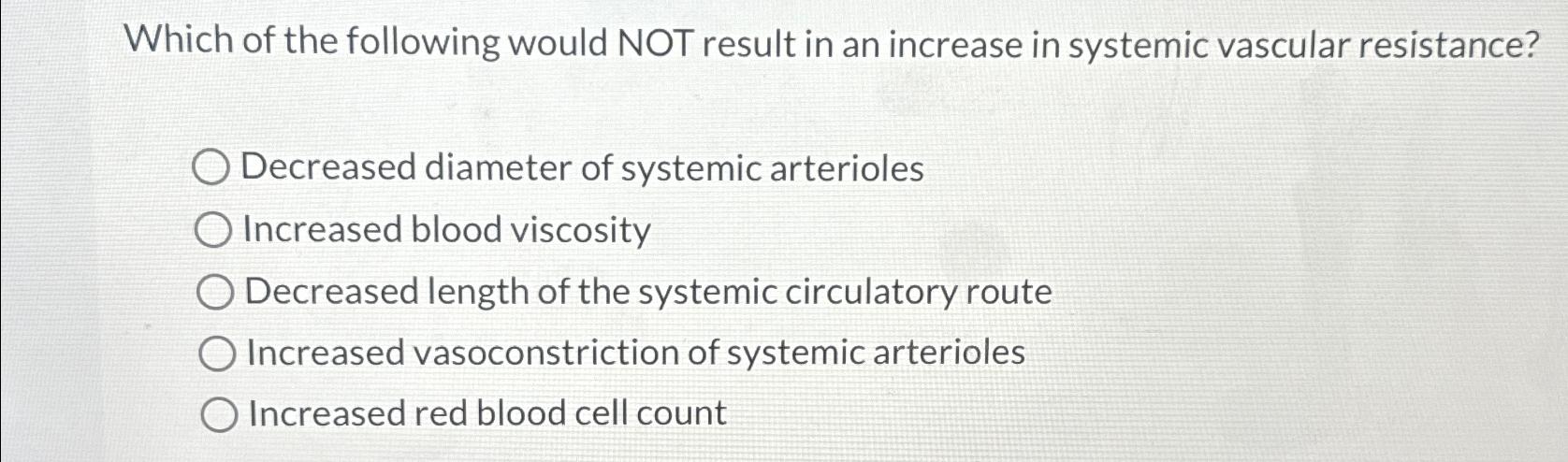 Solved Which of the following would NOT result in an | Chegg.com