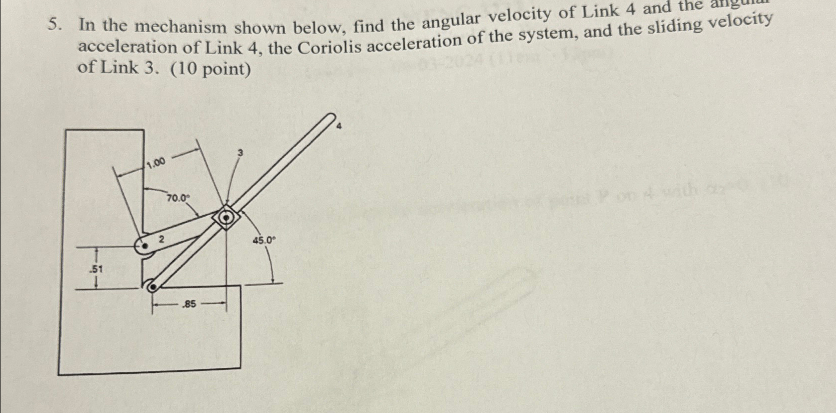 Solved In the mechanism shown below, find the angular | Chegg.com